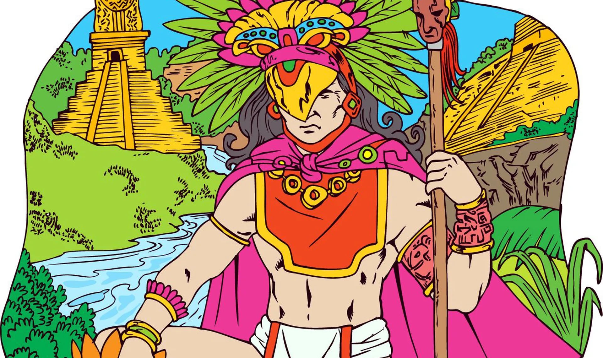 Aztecas Dibujos A Color