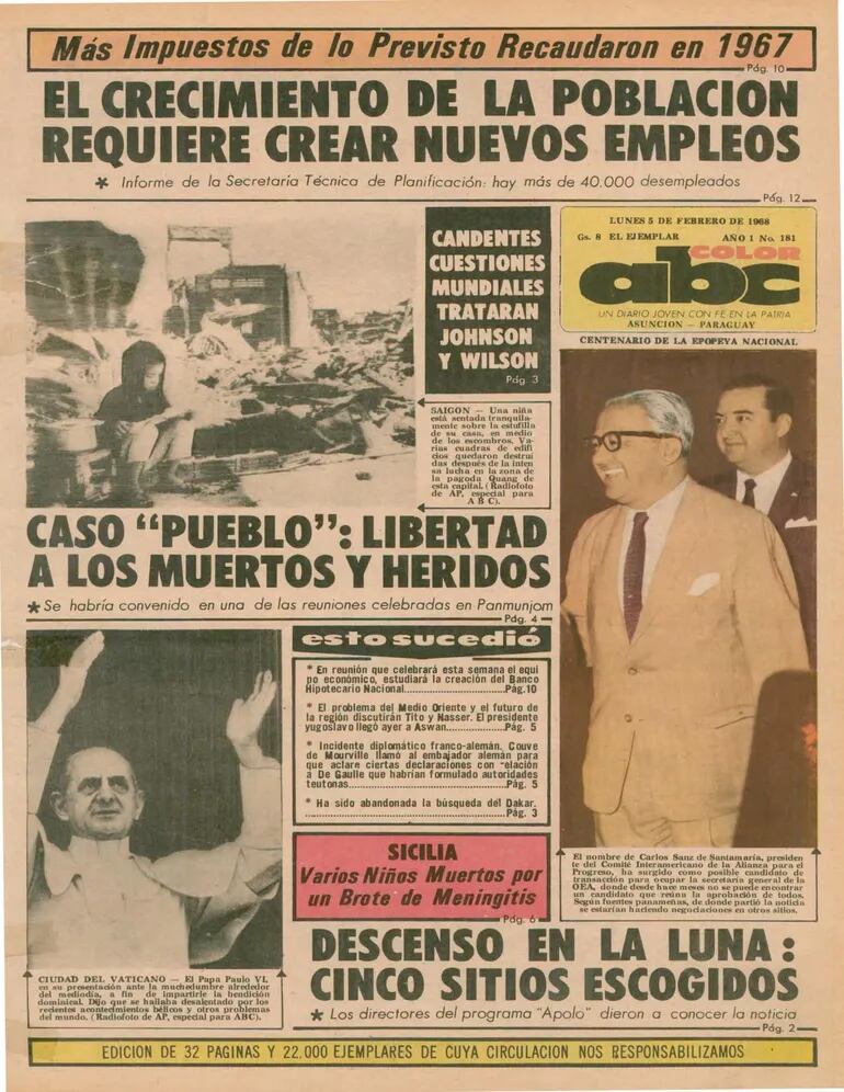5 de febrero de 1968 - Un día como hoy - ABC Color
