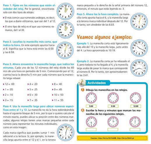 Cómo Leer Un Reloj De Manecillas Escolar Abc Color