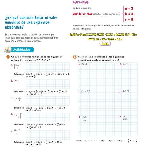Valor numérico de expresiones algebraicas - Escolar - ABC Color