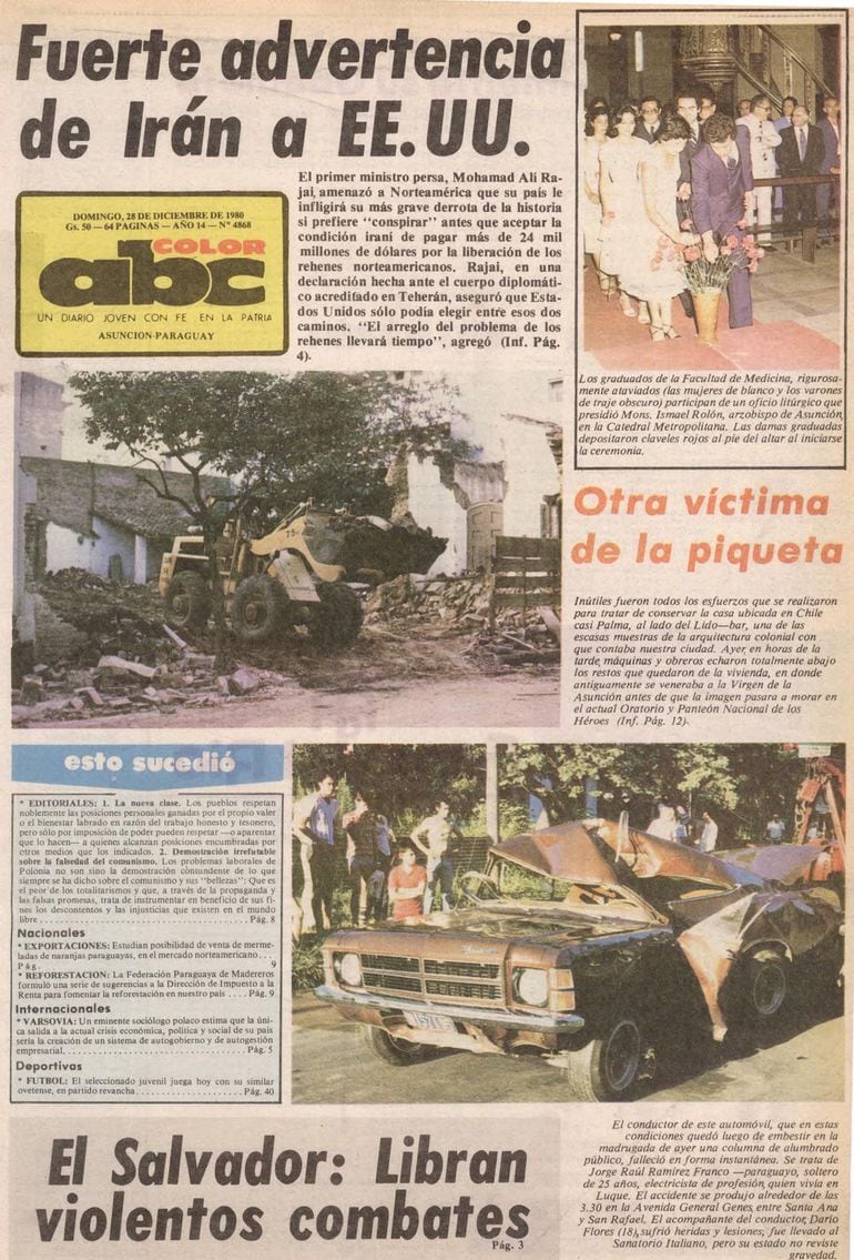 28 de diciembre de 1980 - Un día como hoy - ABC Color
