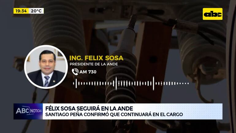 Video: Félix Sosa seguirá al frente de la Ande - ABC Noticias - ABC Color