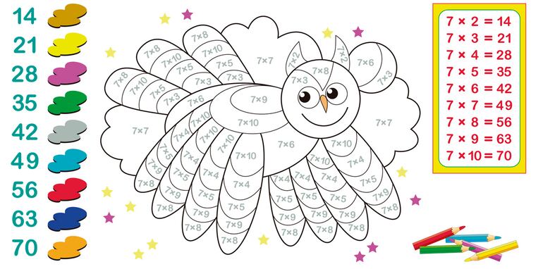 Ejercicios con tablas de multiplicar del 6 y 7 - Escolar - ABC Color
